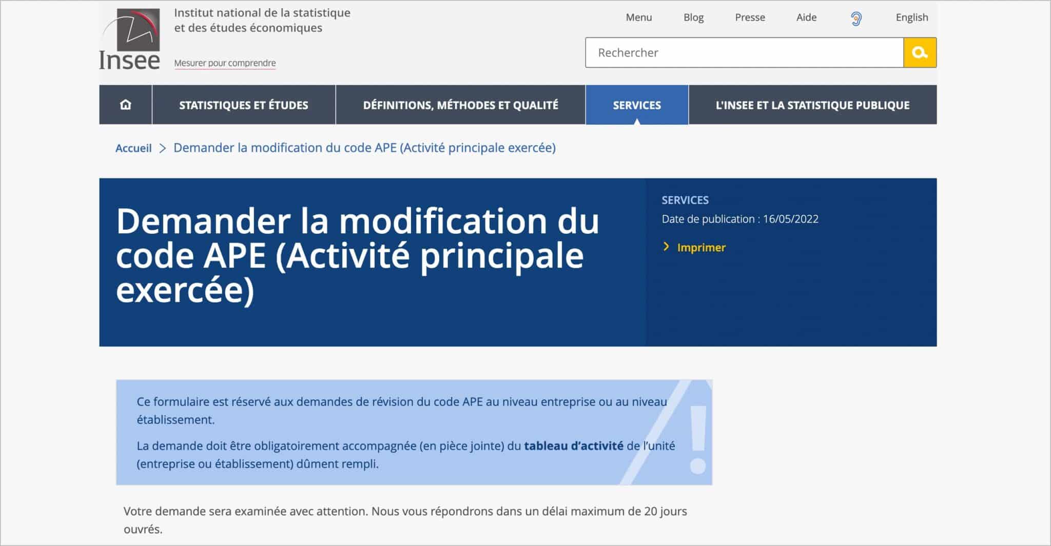 Peut-on modifier le code APE de sa micro-entreprise